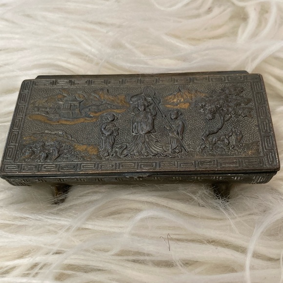 Vintage | Art | Vintage Japanese Brass Stamp Box Trinket Box | Poshmark
